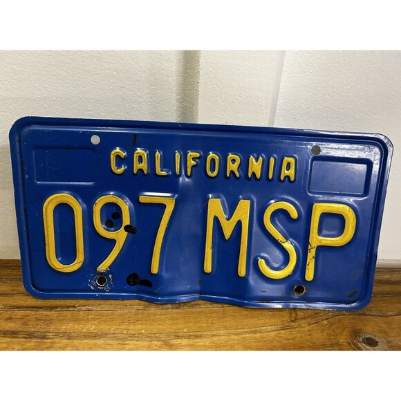 Other | Vintage Yellow On Blue California License Plate 197s 1980s 097 ...